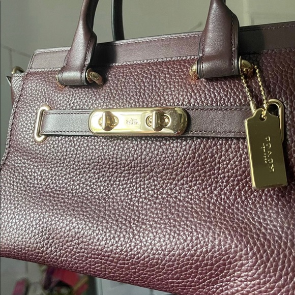 Coach | Bags | Burgundy Coach Swagger Purse With Adjustable Strap ...